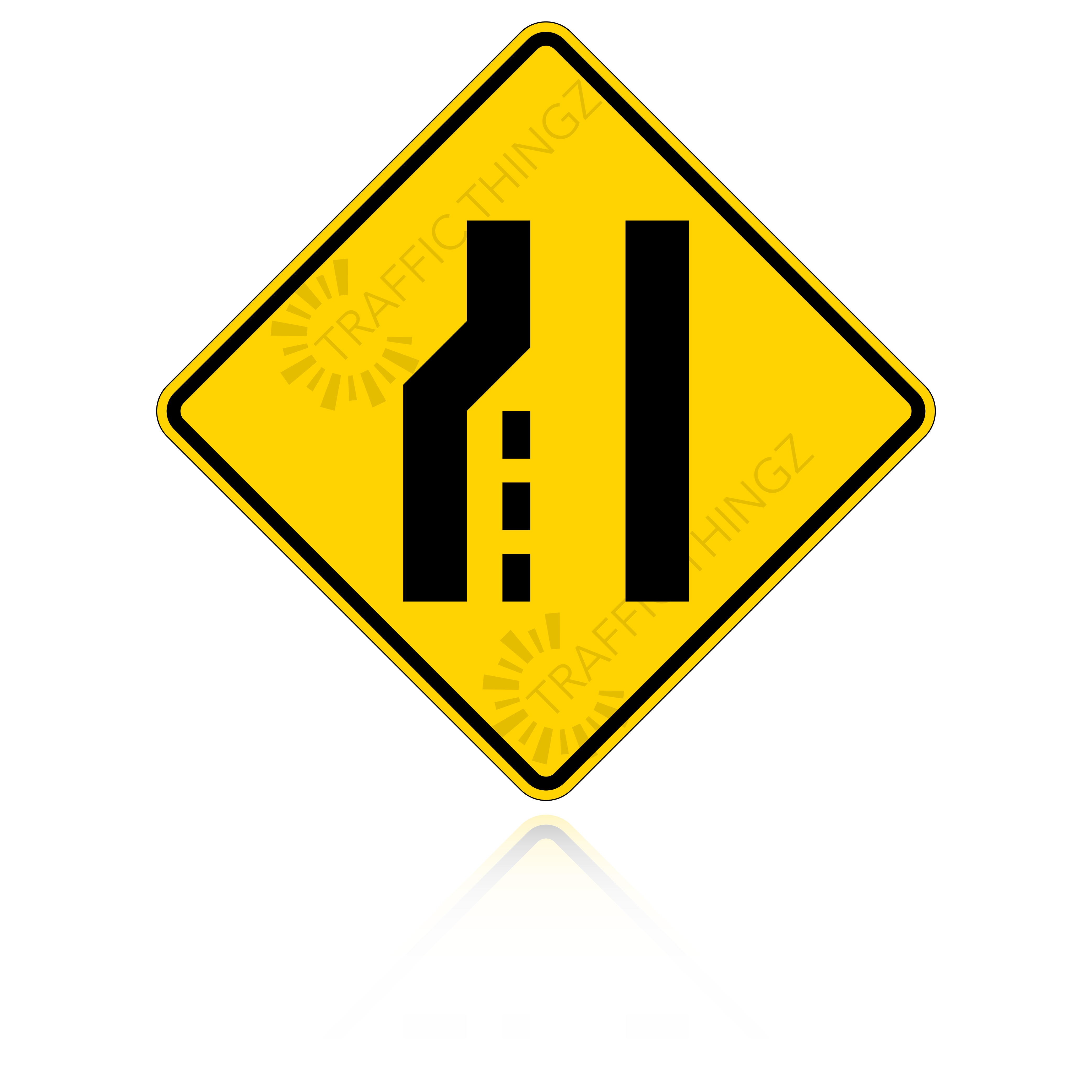 trafficthingz.com: MUTCD W4-2L Left Lane Ends trafficthingz.com: MUTCD W4-2L Left Lane Ends